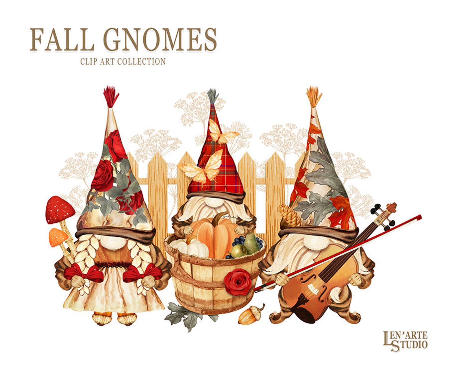 Fall Gnome Clipart Autumn Gnomes PNG Gnomes Hand Draw - Etsy