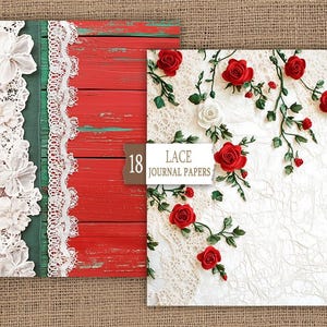 Christmas Lace Journal Papers, Printable Festive Lace Pages,digital ...