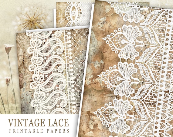 Lace Junk Journal Printable Pages Digital Lace Collage - Etsy