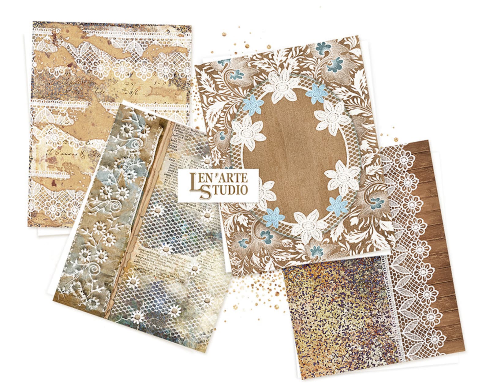 Printable Lace Junk Journal Paper, Digital Lace Collage Sheets, Digital ...