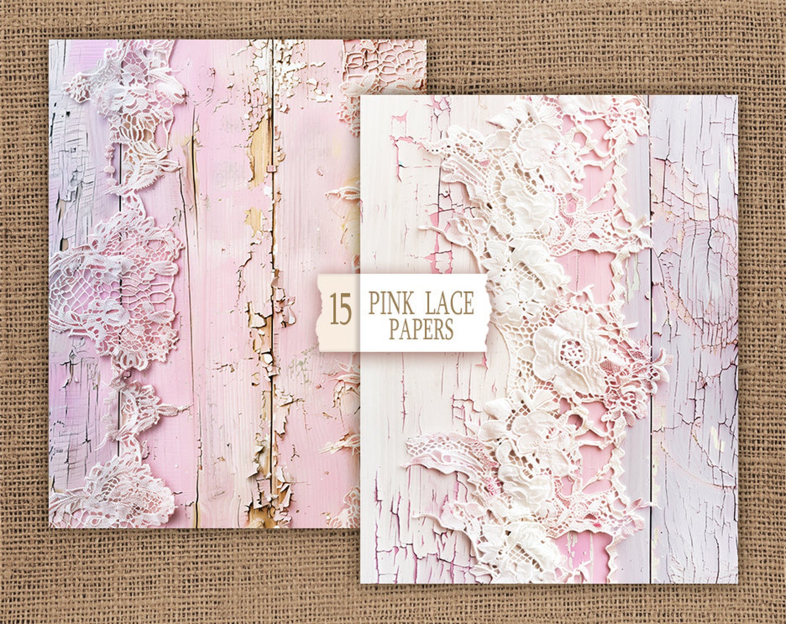 Pink Lace Journal Papers, Printable Lace Shabby Chic Pages, Paper ...