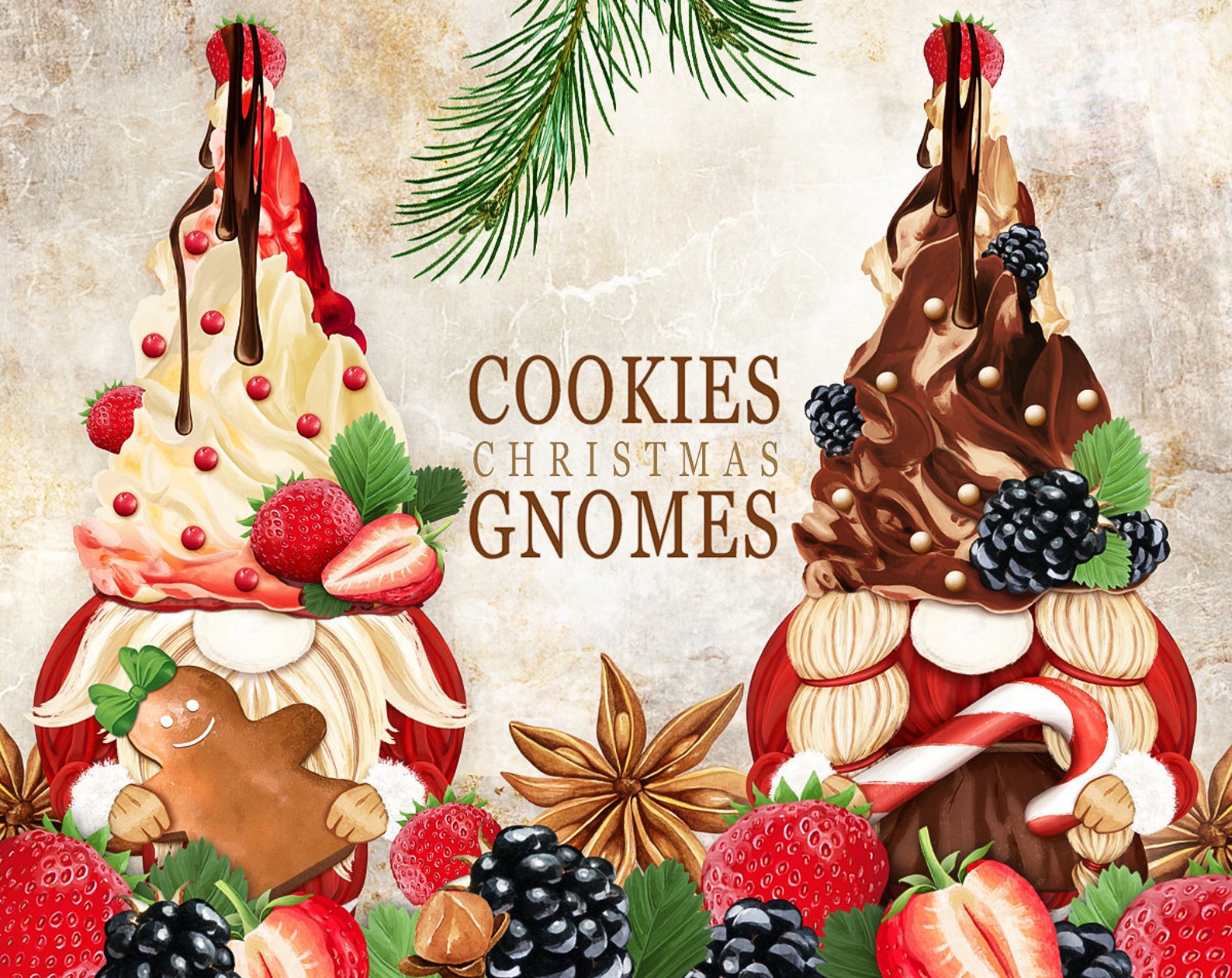Christmas Gnomes PNG Clipart Gnomes Cookies Clipart - Etsy
