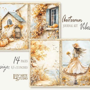 Fall Junk Journal Kit, Autumn Printable Pages, Rustic Autumn Paper ...