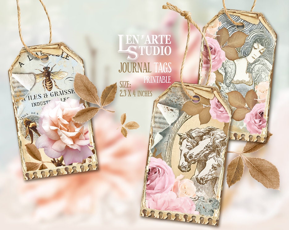 Vintage Junk Journal Tags Junk Journal Ephemera Junk Journal - Etsy