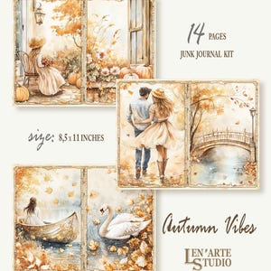 Fall Junk Journal Kit, Autumn Printable Pages, Rustic Autumn Paper ...