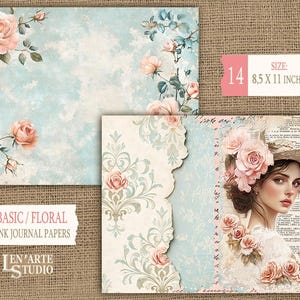 Vintage Lined Journal Pages, Basic Junk Journal Kit, Printable Blank ...