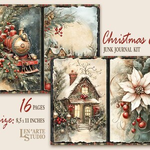 Christmas Junk Journal Kit, Vintage Christmas Digital Papers, Christmas ...