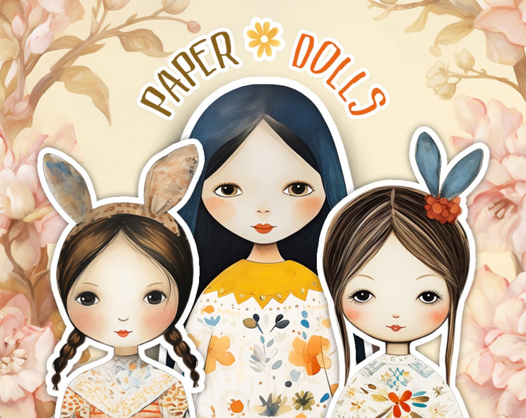 Printable Paper Dolls Kit, Digital Easter Paper Dolls Clip Art, Fussy ...