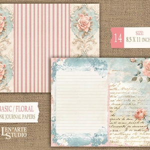 Vintage Lined Journal Pages, Basic Junk Journal Kit, Printable Blank ...