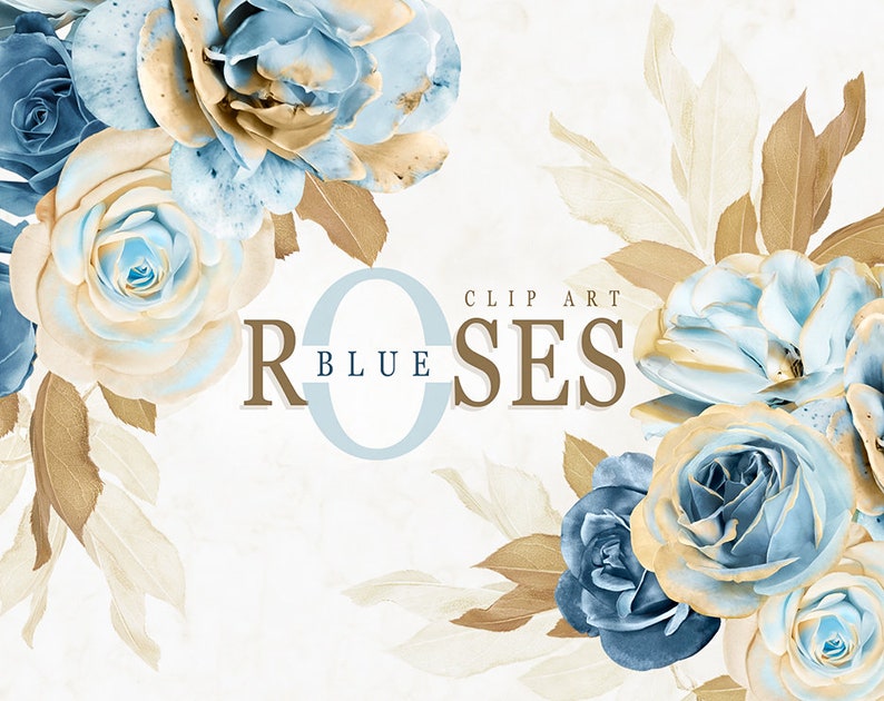 Real Roses Clip Art Blue Roses Bouquet Clipart Blue Flower - Etsy