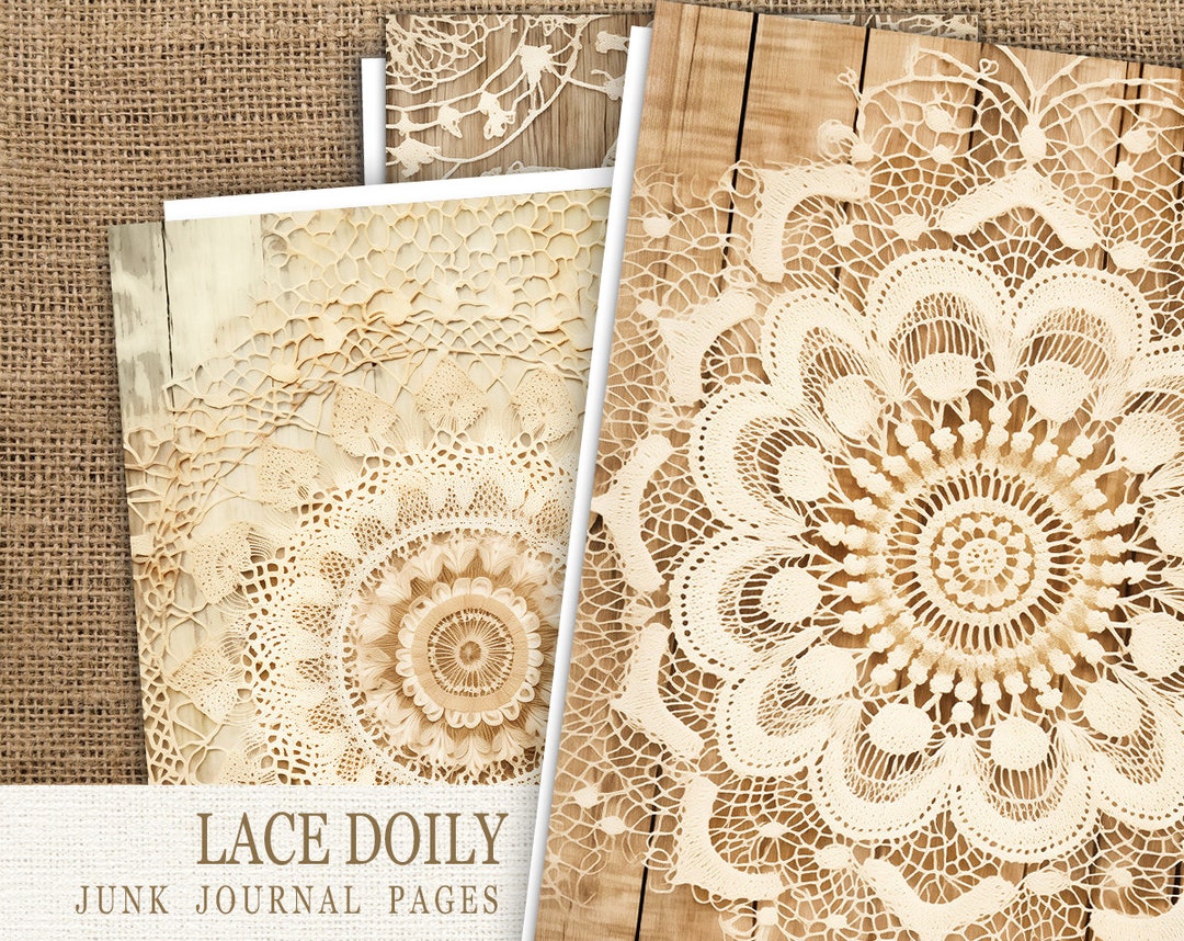 Vintage Lace Journal Papers, Printable Lace Doilies Pages, Paper ...