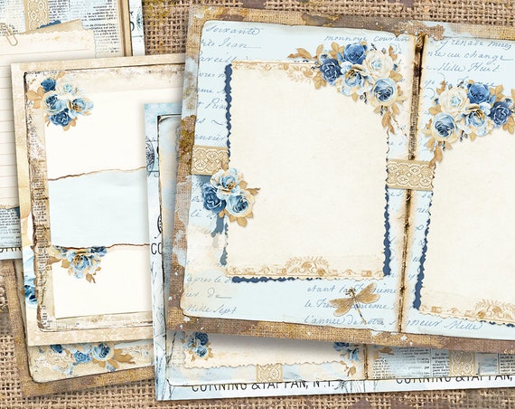 Papelería Con Líneas Para Imprimir En Estilo Shabby Chic