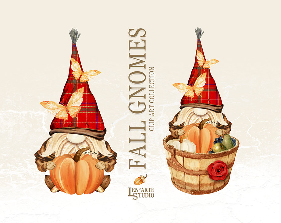 Fall Gnome Clipart Autumn Gnomes PNG Gnomes Hand Draw - Etsy