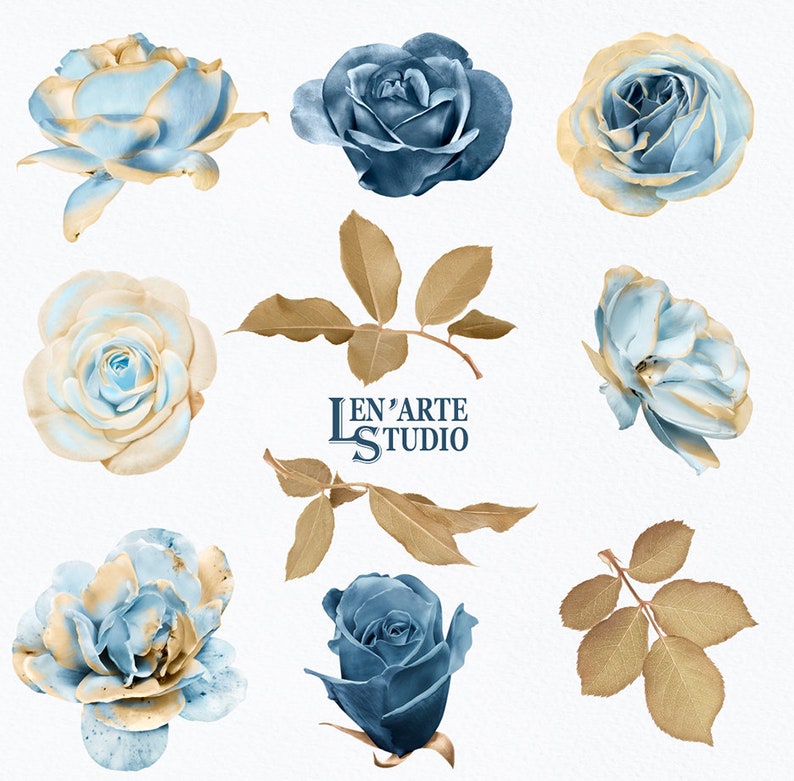 Real Roses Clip Art Blue Roses Bouquet Clipart Blue Flower - Etsy