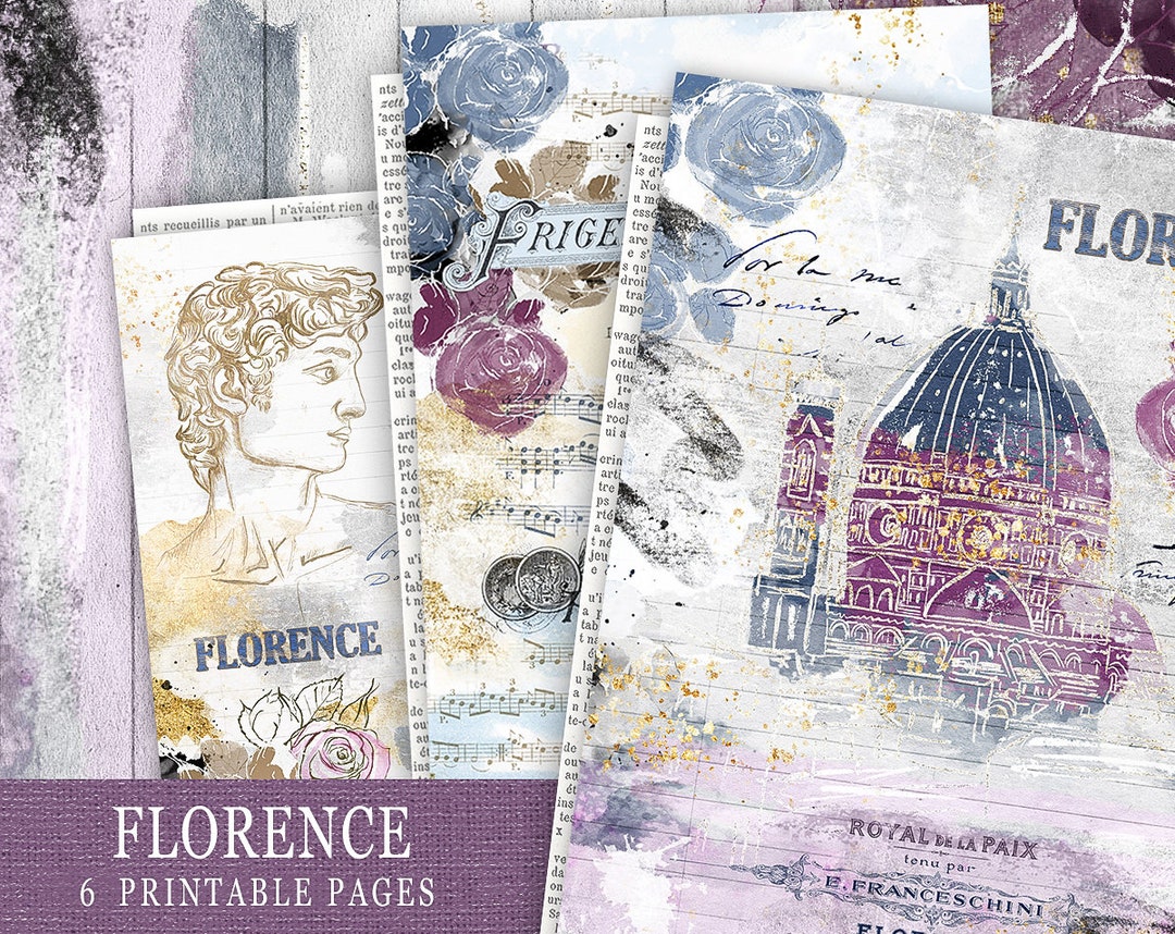 Junk Journal Printable Kit, Vintage Floral Decorative Pages Roses ...