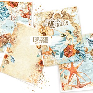 Ocean Junk Journal Printable Papers, Vintage Mermaid Paper, Nautical ...
