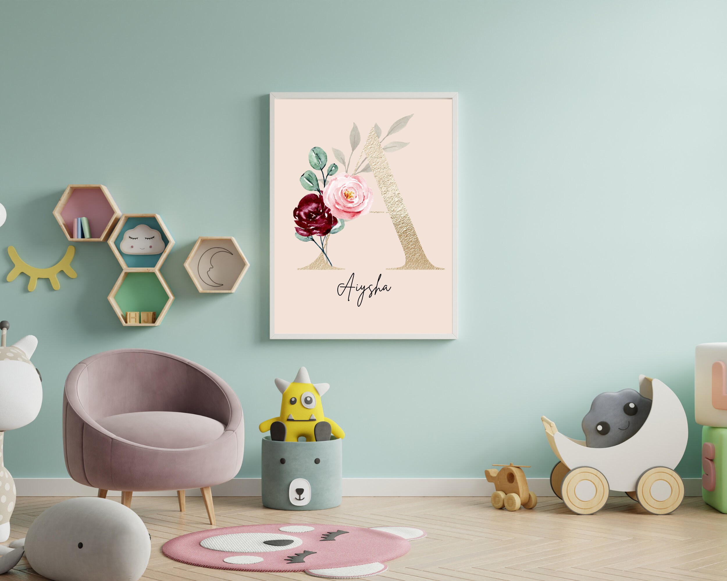 Personalised Name Print Nursery Wall Art Teen Girl Wall Art - Etsy Ireland