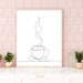 Kitchen Print, Kitchen Poster, Line Art Poster, Coffee Wall Art, Tea ...
