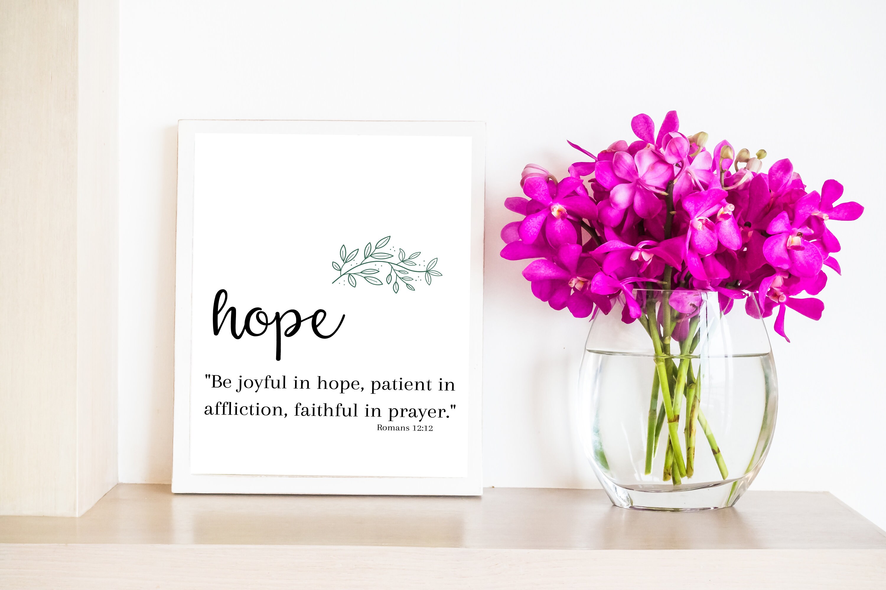 Hope Bible Verse Wall Art, Christian Digital Print Romans 12 ...