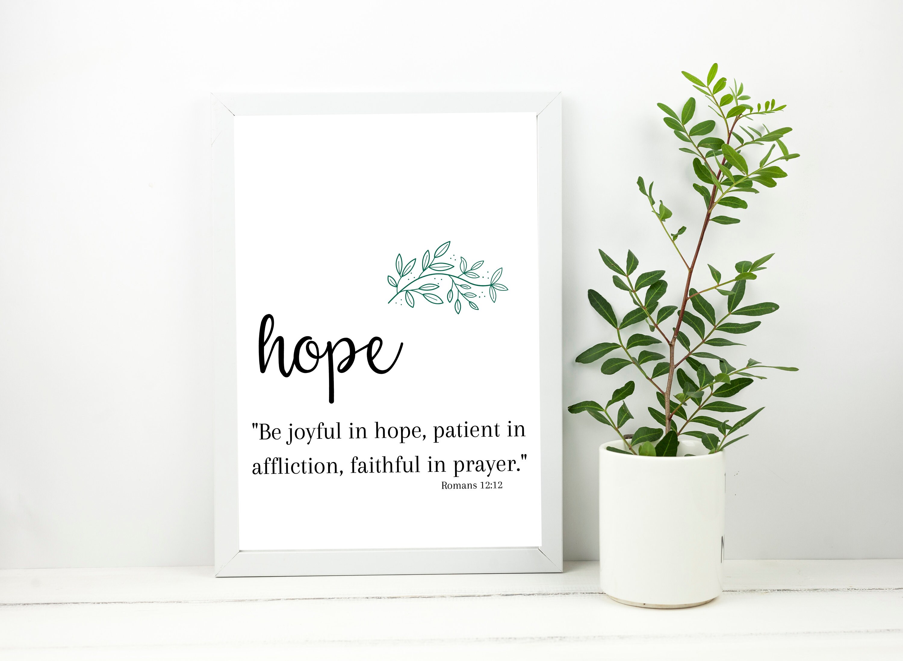 Hope Bible Verse Wall Art, Christian Digital Print Romans 12 ...