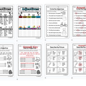 ADJECTIVES Activity Packet - Etsy