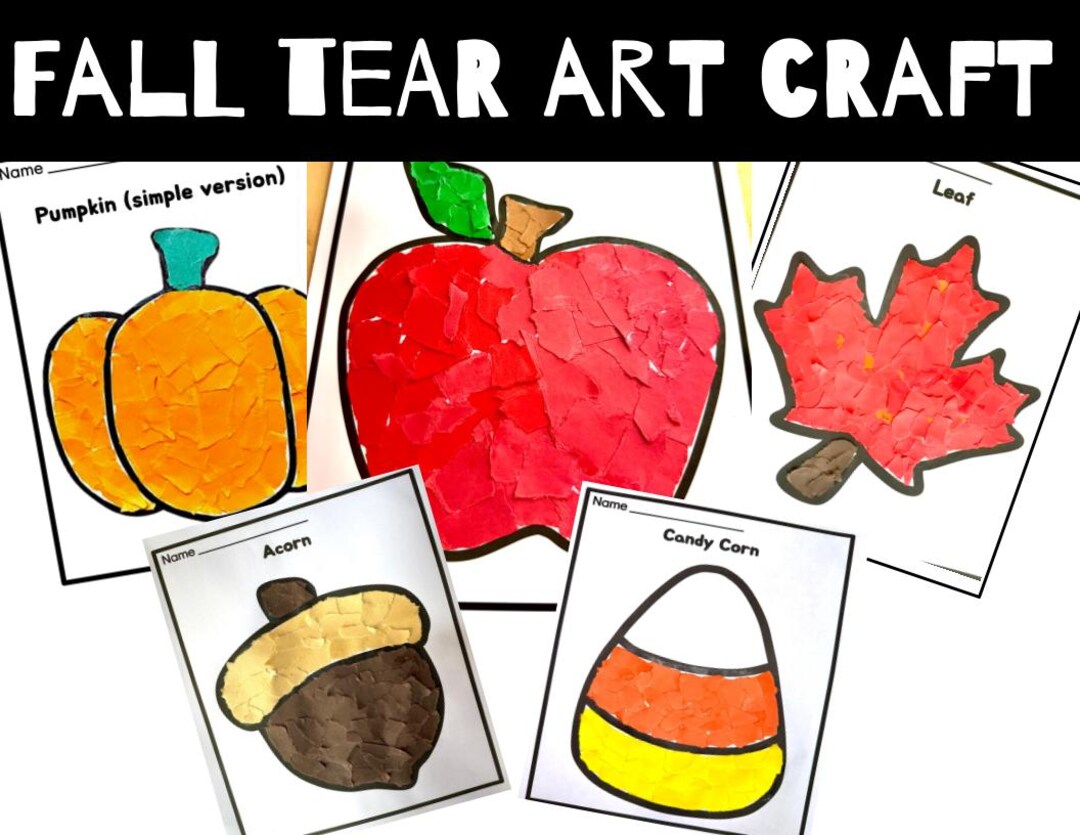 Fall Tear Art Crafts Packet - Etsy