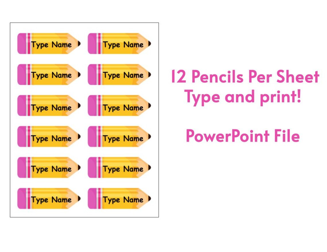 Clothespin Name Label Tags - Editable on Powerpoint - Etsy