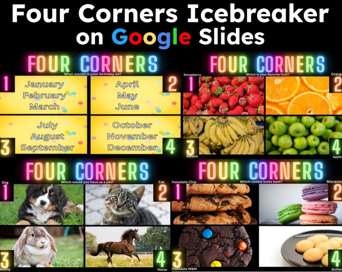 Ice Breaker Four Corners- Google Slides for Google Classroom or ...