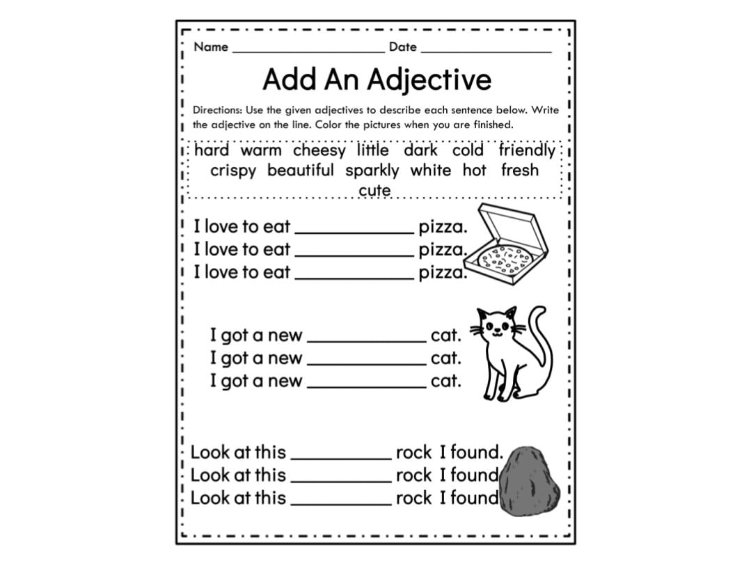 ADJECTIVES Activity Packet - Etsy