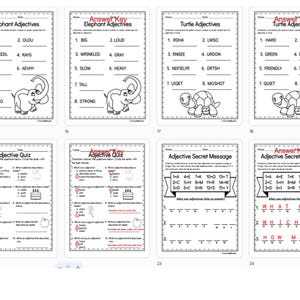ADJECTIVES Activity Packet - Etsy