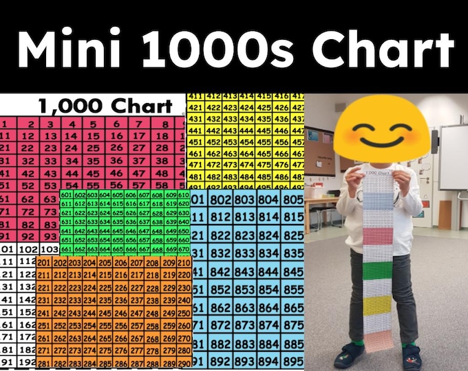 Number Chart 1-1000 | Numbers 1 to 1000 Chart | Thousands Chart by 10's ...