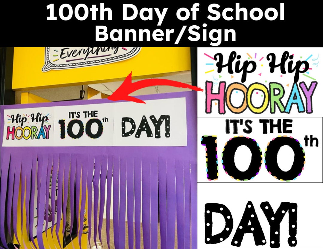 100 Days of School Banner - Etsy