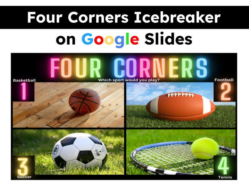 Ice Breaker Four Corners- Google Slides for Google Classroom or ...