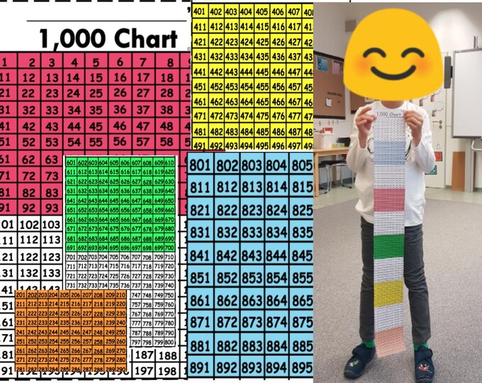 Number Charts 1 1000, Counting to 1000, Printable Black & White ...