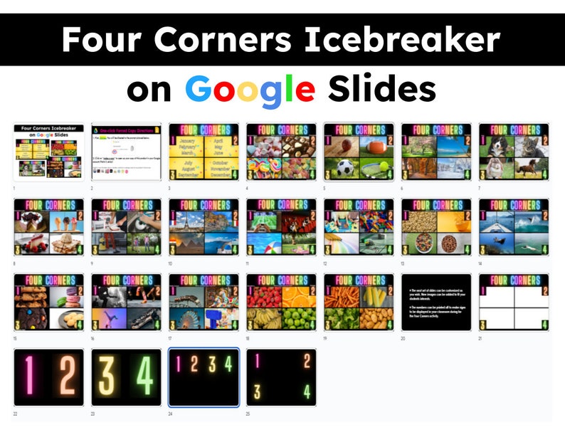 Ice Breaker Four Corners- Google Slides for Google Classroom or ...