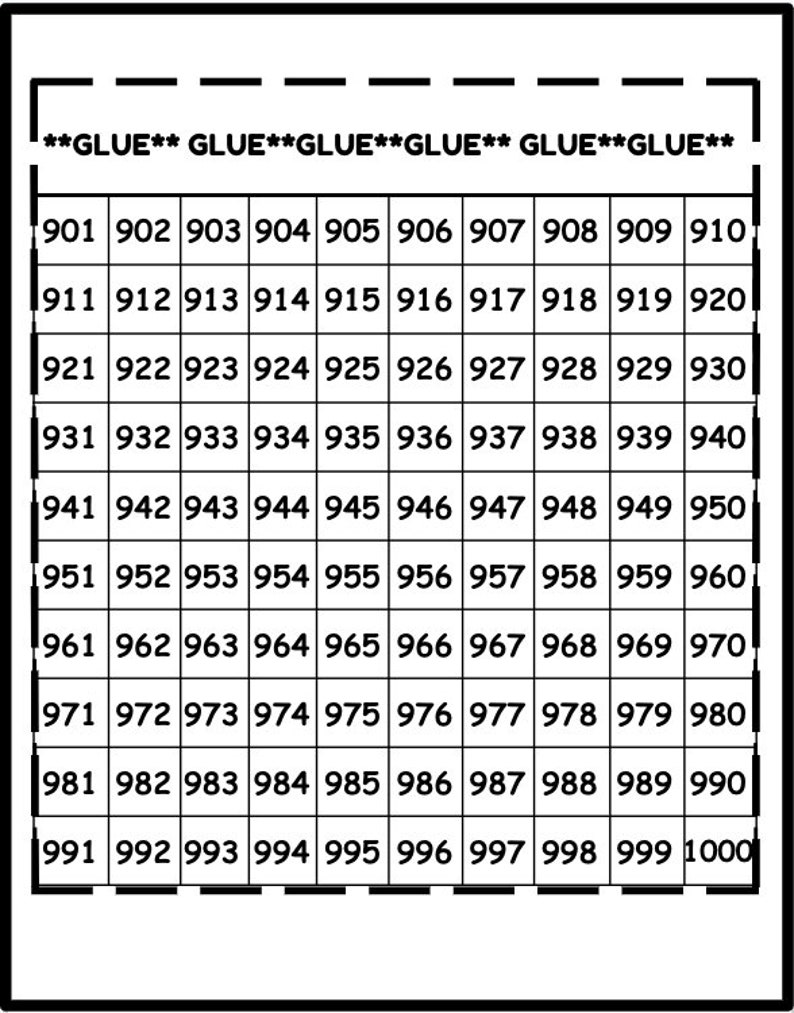 Thousands Number Chart (jumbo Version) - Etsy