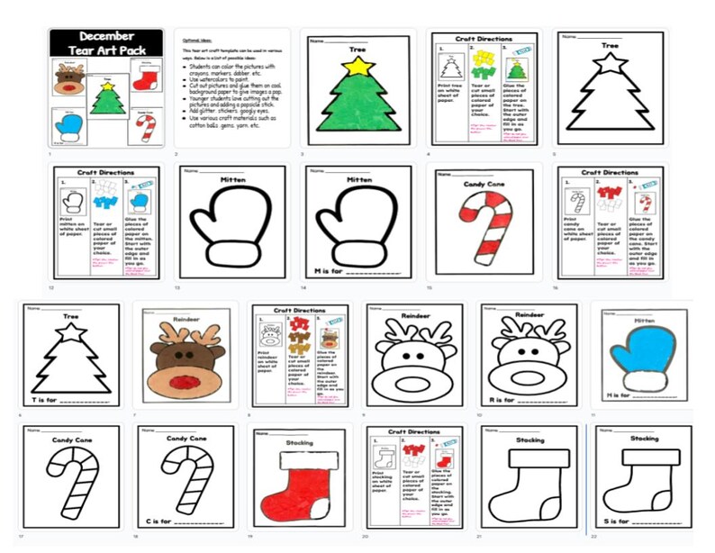December Tear Paper Craft Pack - Etsy