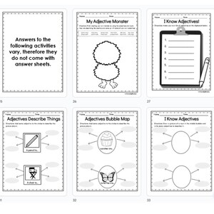 ADJECTIVES Activity Packet - Etsy