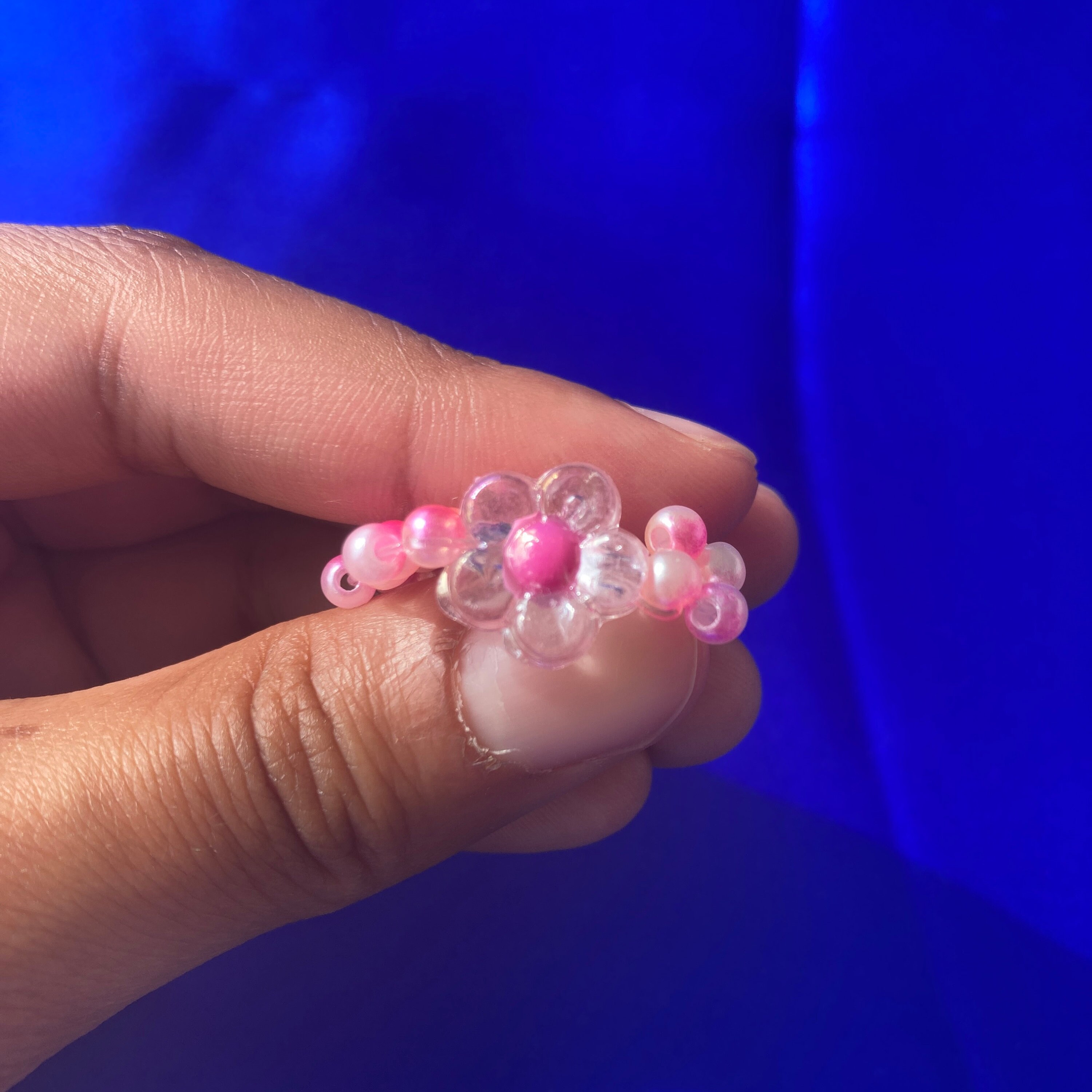 Beaded STACKABLE Flower Rings Colorful Preppy Rings for Girls Floral ...