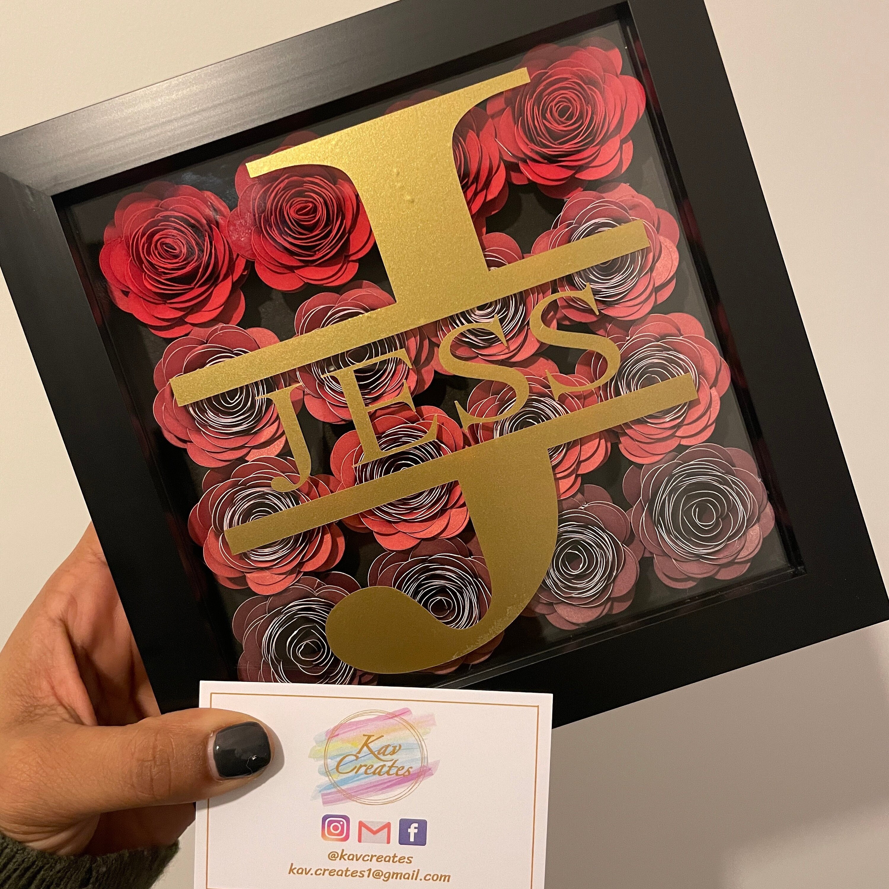 Personalised Name Initial Flower Box Frame | Etsy UK