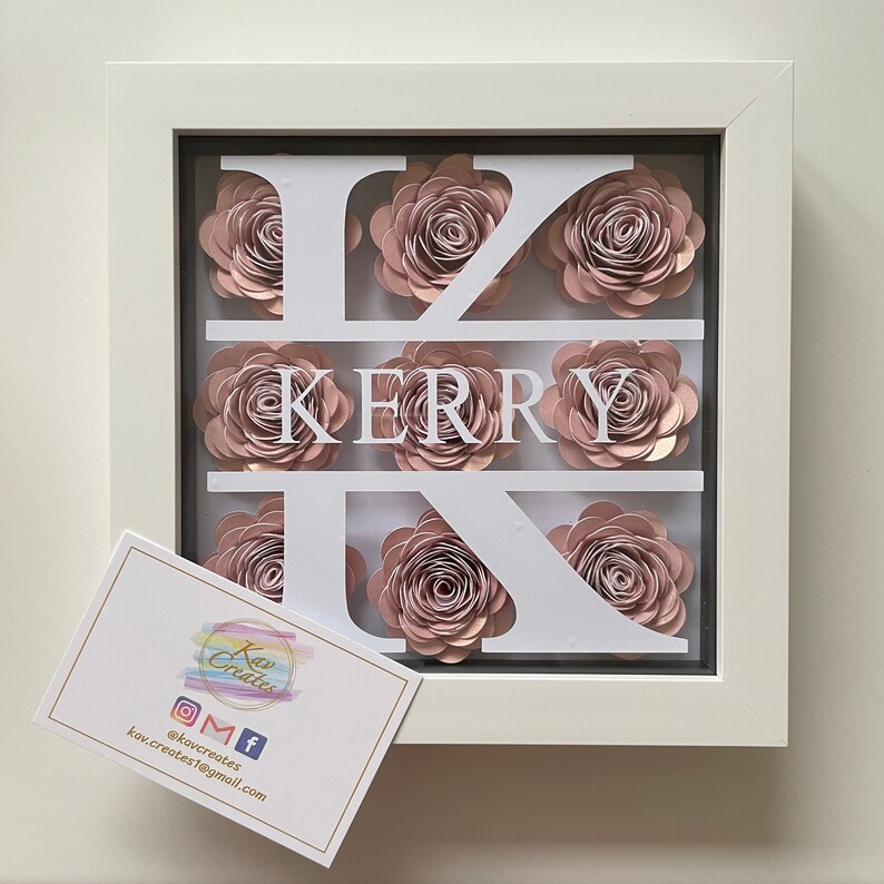 Personalised Name Initial Flower Box Frame | Etsy UK