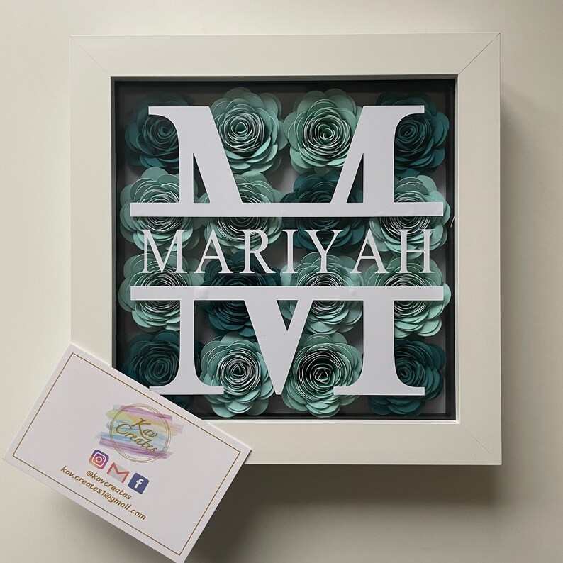 Personalised Name Initial Flower Box Frame | Etsy UK