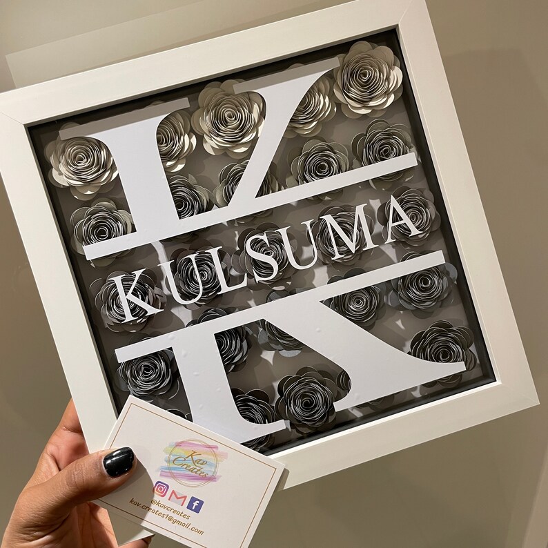 Personalised Name Initial Flower Box Frame | Etsy UK