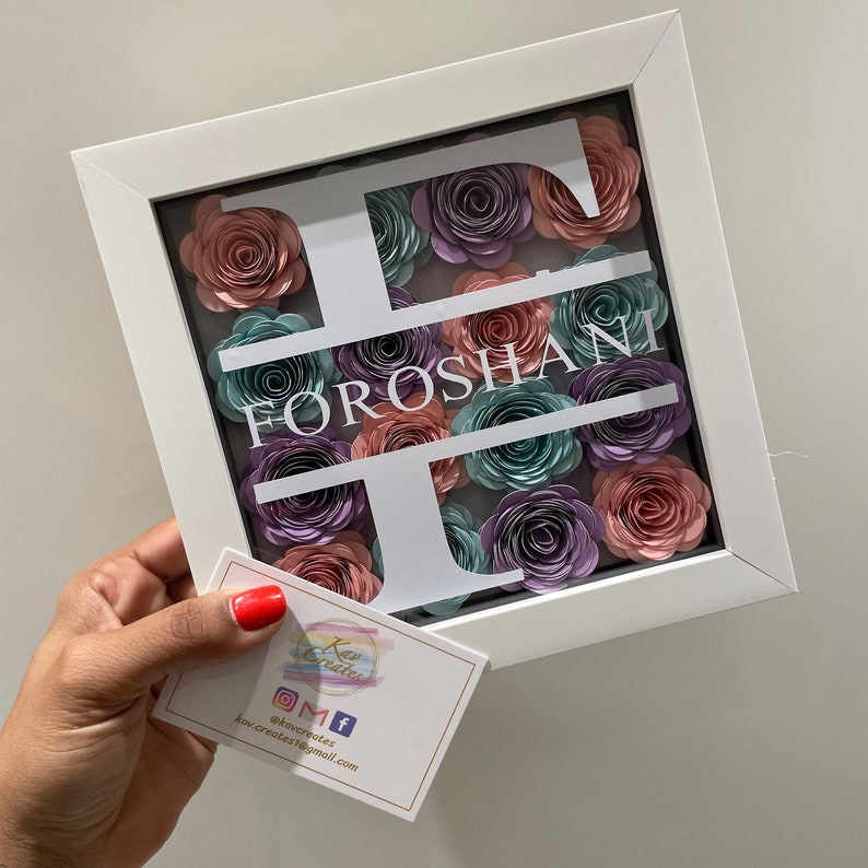 Personalised Name Initial Flower Box Frame | Etsy UK