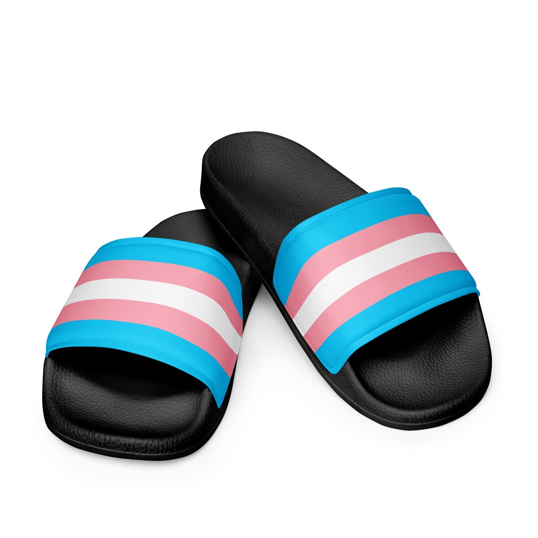 Trans Slides Sandals Transgender Pride Shoes Faux Leather - Etsy