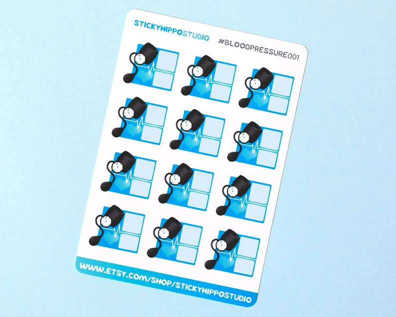 Blood Pressure Tracking Stickers BP Monitor Reading Sticker - Etsy