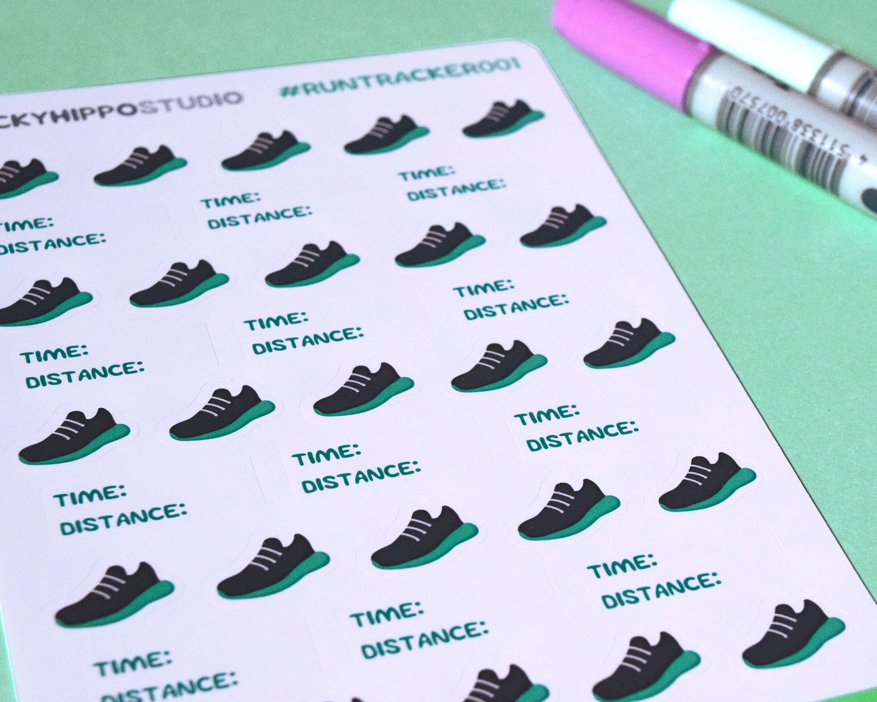 Run Tracker Sticker Sheet Planner Stickers to Track Running - Etsy UK