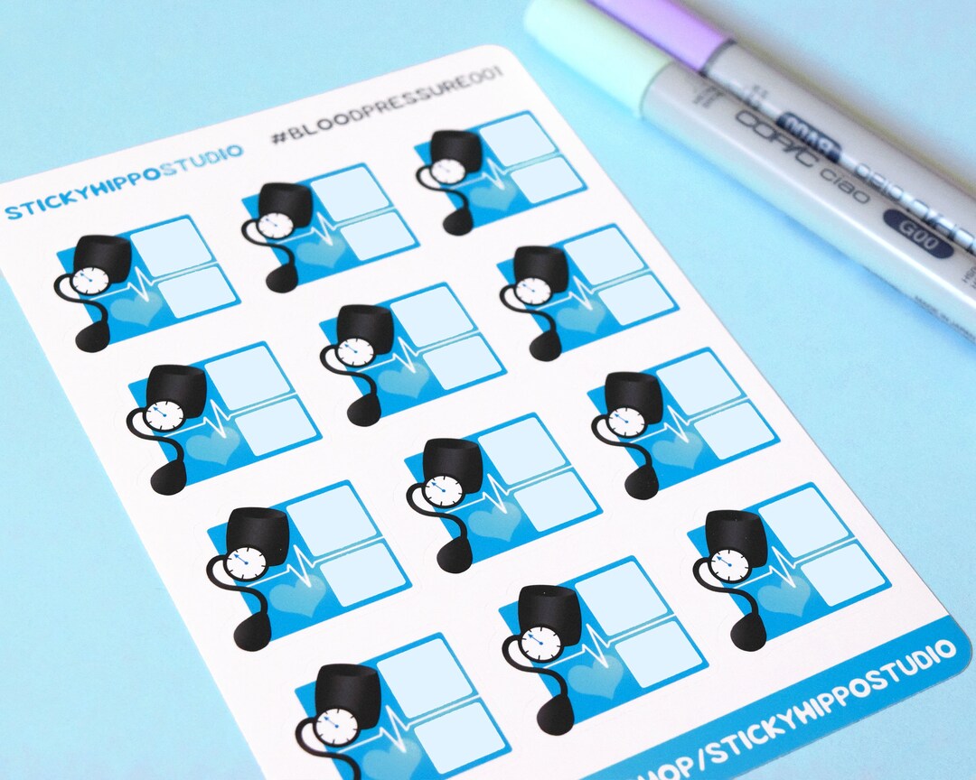 Blood Pressure Tracking Stickers BP Monitor Reading Sticker - Etsy