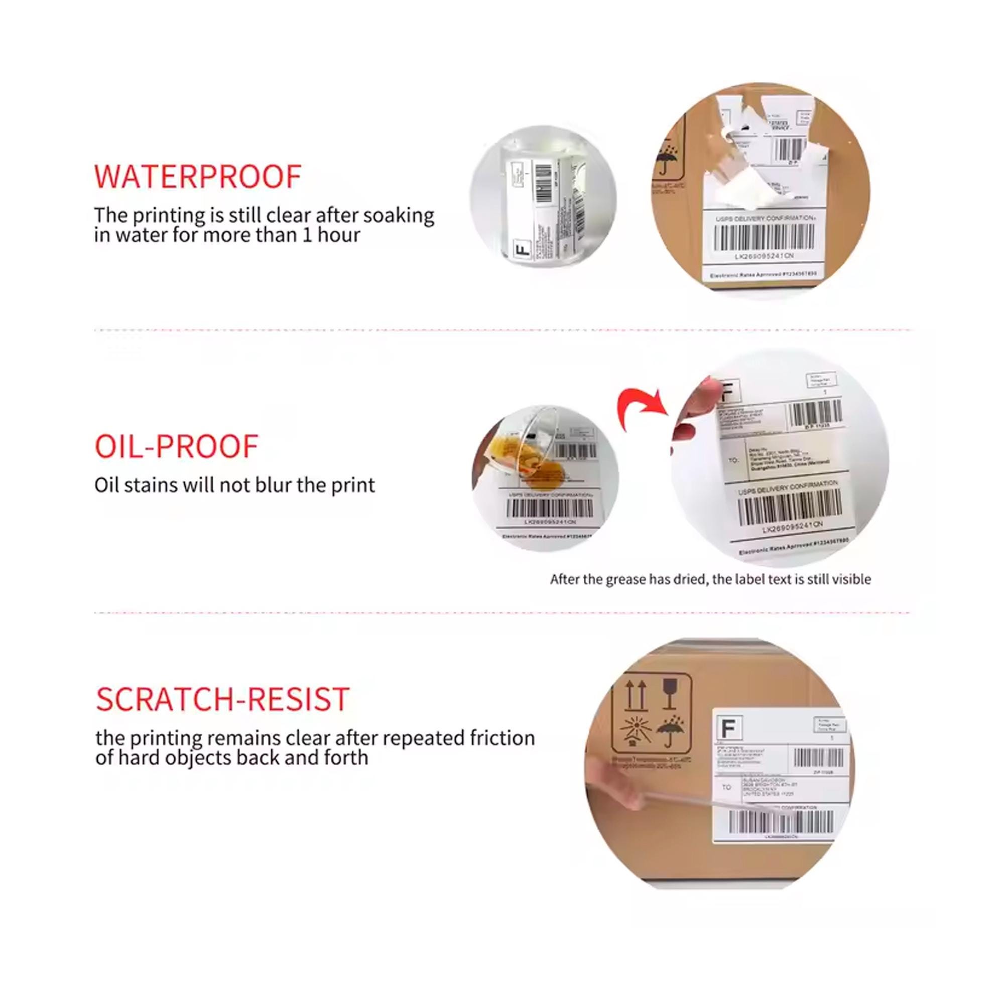 6x4 Inch Thermal Printer Shipping Labels: 500 Waterproof Self-adhesive ...