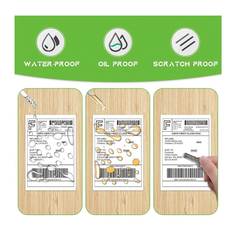 6x4 Inch Thermal Printer Shipping Labels: 500 Waterproof Self-adhesive ...